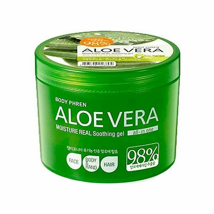 Welcos Универсальный гель с алоэ вера для кожи лица и тела 500 мл Aloe Vera Moisture Real Soothing Gel