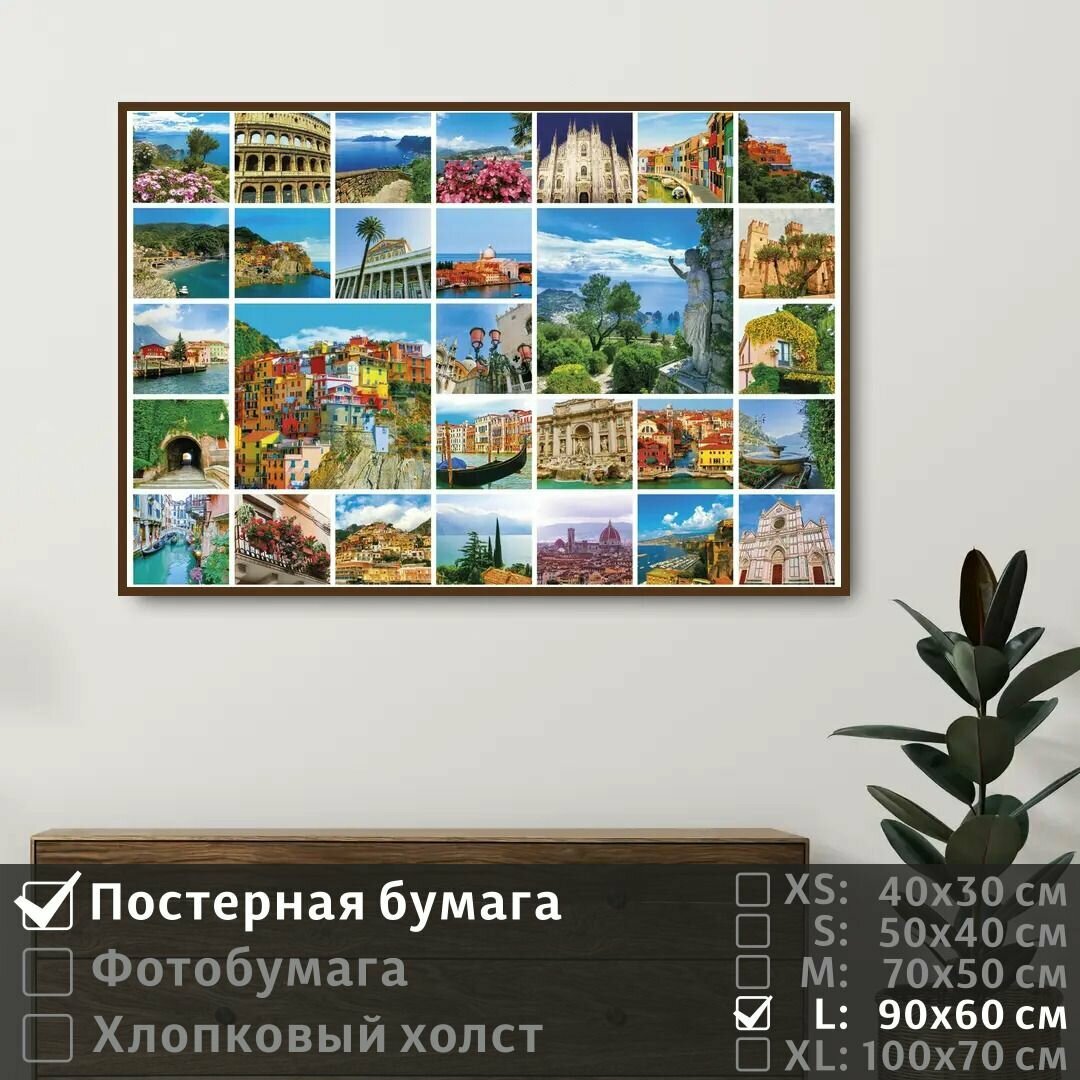 Постер на стену Города Италии 90х60 см ПолиЦентр