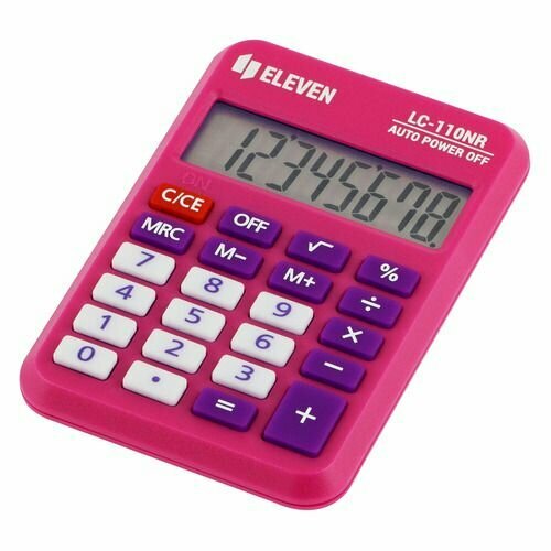 Калькулятор ELEVEN LC-110NR, 8-разрядный, розовый