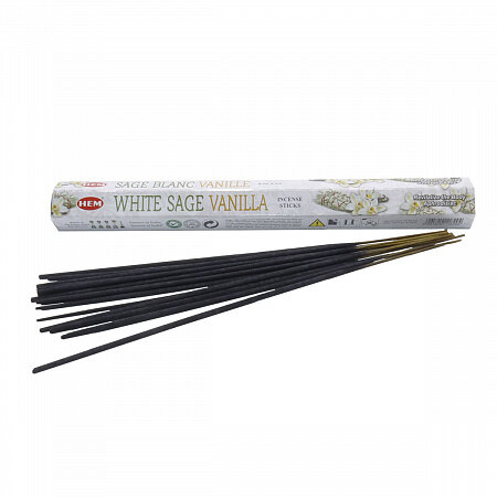 Индийские благовония HEM White Sage Vanilla (Белый шалфей ваниль) 20шт
