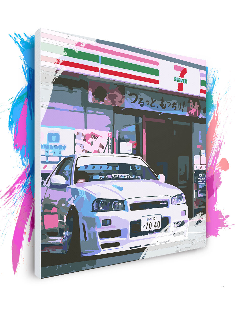 Картина по номерам на холсте Nissan Skyline GTR R34, 40 х 40 см