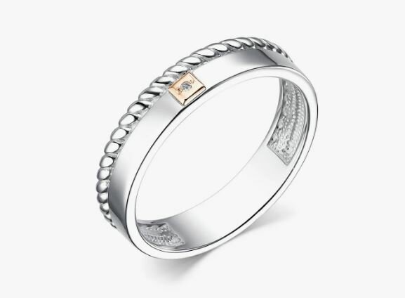 Кольцо, серебро, 925 проба, бриллиант