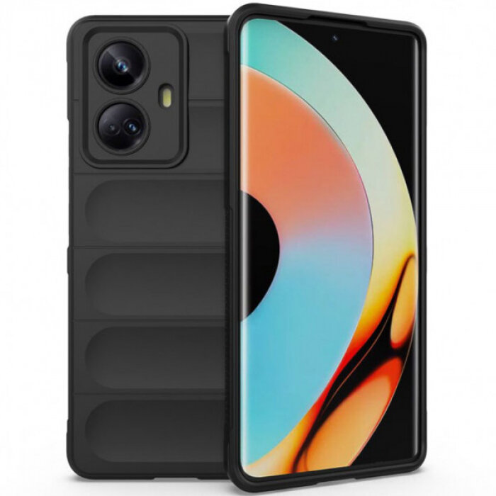 Flex Silicone Противоударный чехол для Realme 10 Pro Plus 5G с защитой камеры и микрофиброй