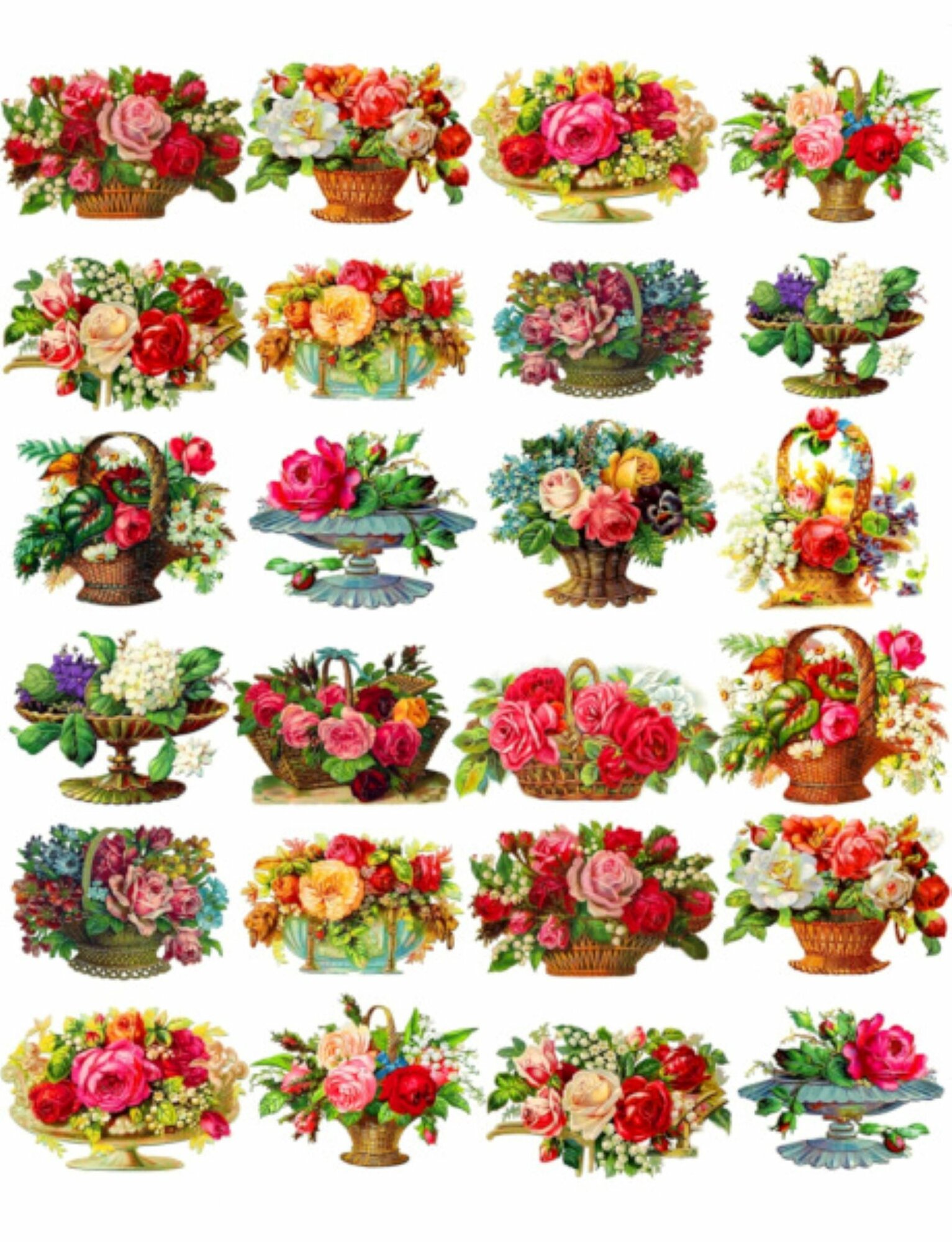 Водорастворимая картинка "Ретро Цветы"