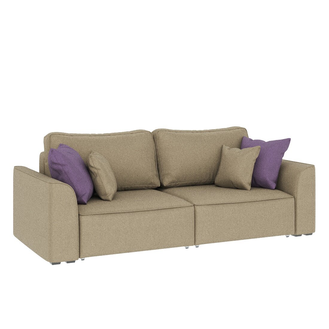 Диван-еврокнижка Сиэтл в рогожке Дрим дарк беж и виолет