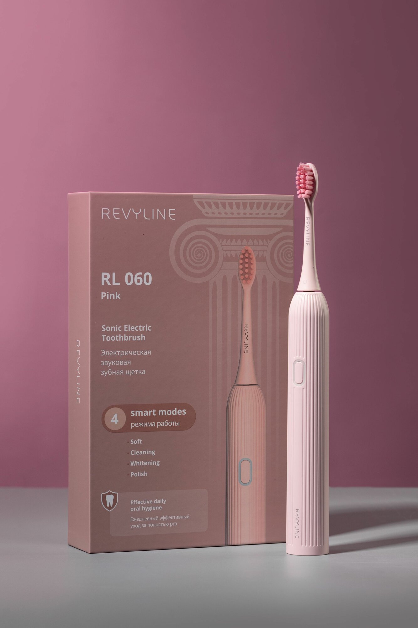 Звуковая электрическая зубная щетка Revyline RL 060, розового цвета