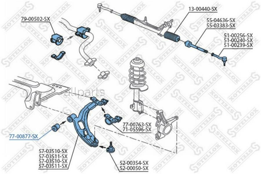 STELLOX 7700877SX сайлентблок рычага пер!\ Fiat Doblo/Palio 96>