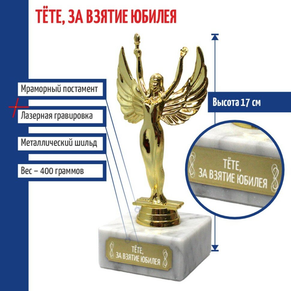 Статуэтка награда Жен. "Тёте, за взятие юбилея" (17 см)