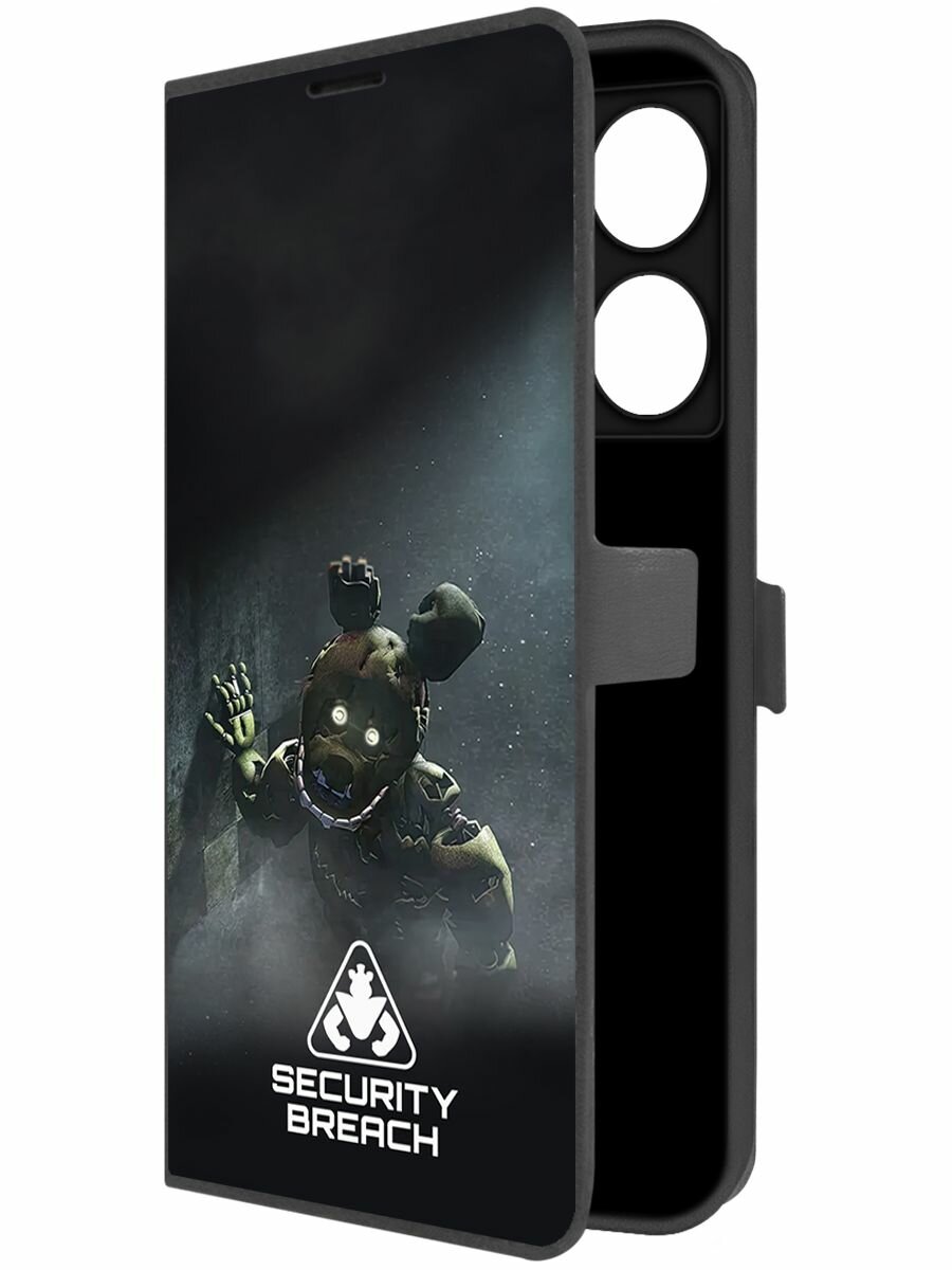 Чехол-книжка Krutoff Eco Book для INFINIX Note 40 фнаф - Нарушение безопасности (черный)