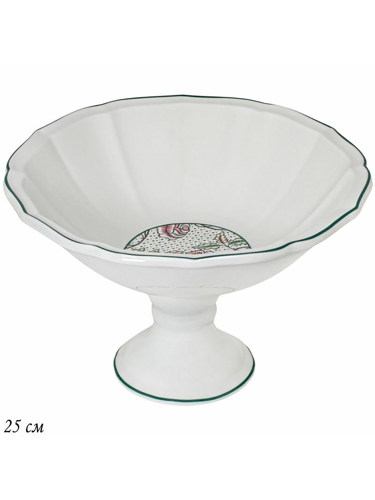 Фруктовница на ножке Lenardi Глория, фарфоровая, 25 см