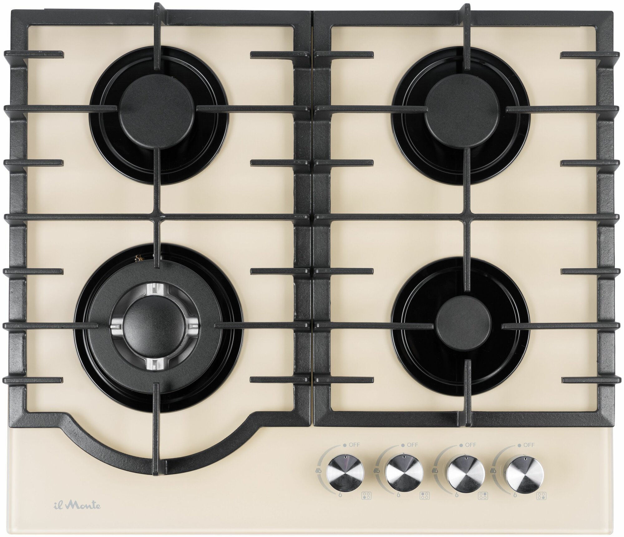 Встраиваемая варочная панель газовая il Monte BH-615G-IV, 60 см, Газ-контроль, бежевый