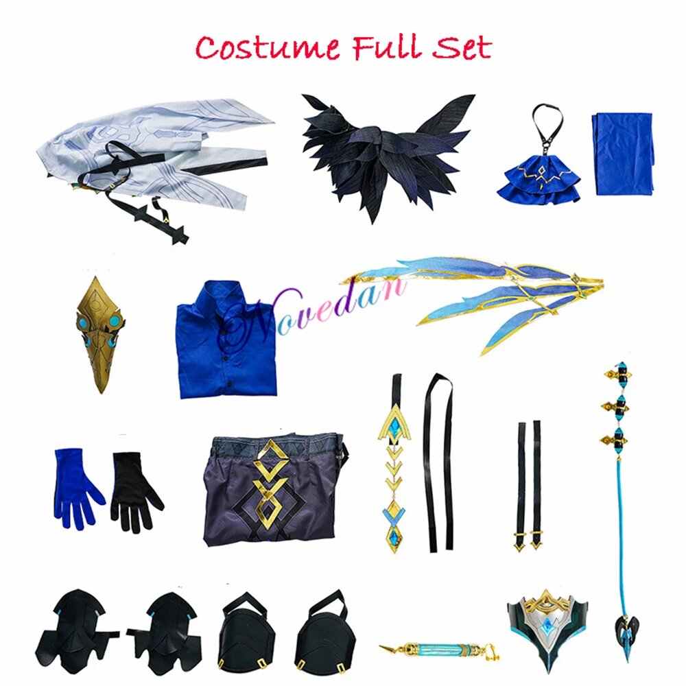 Косплей комплект Доктор Фатуи Новедан Темно-синий, S, Dottore Costume