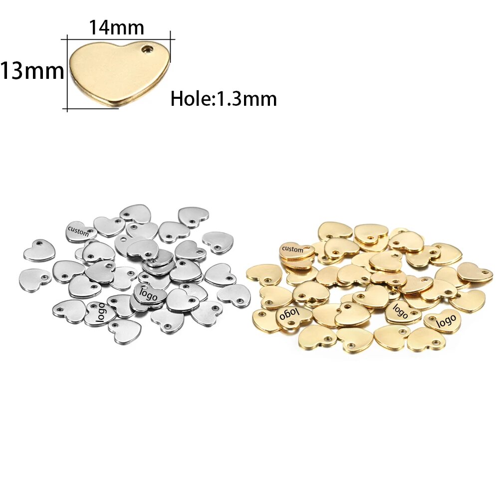 Сердечки металлические 13x14мм, 100шт