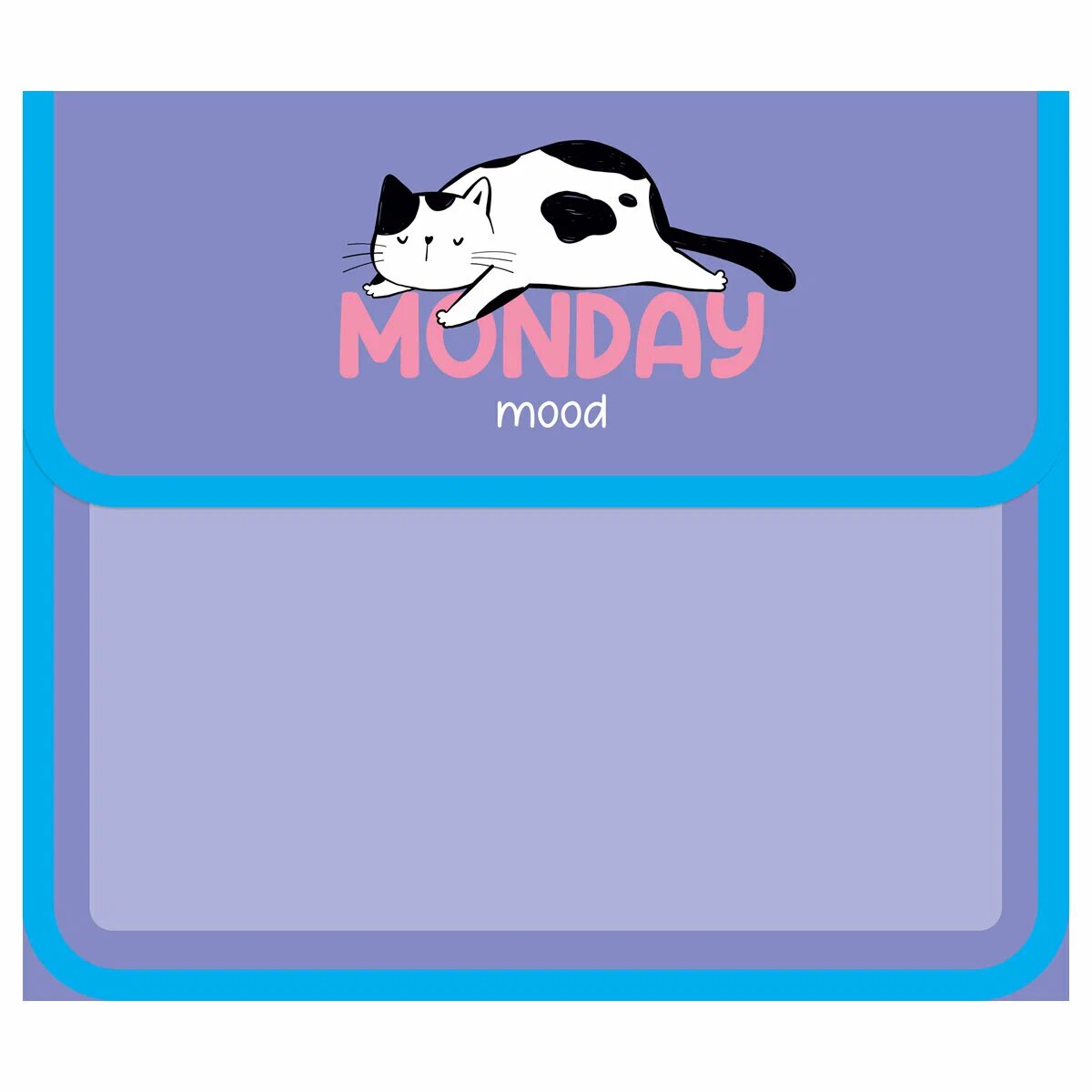 Папка для тетрадей 2 отделения, А5, ArtSpace "Monday Cat", пластик, на липучке