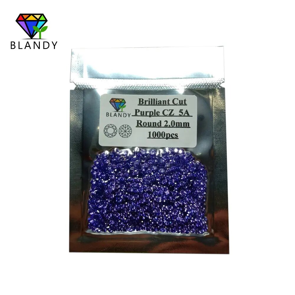 Синтетические кубические цирконии QINGYIGEM разных цветов 0,8-3 Фиолетовый, 1.5mm(1000pcs), Purple
