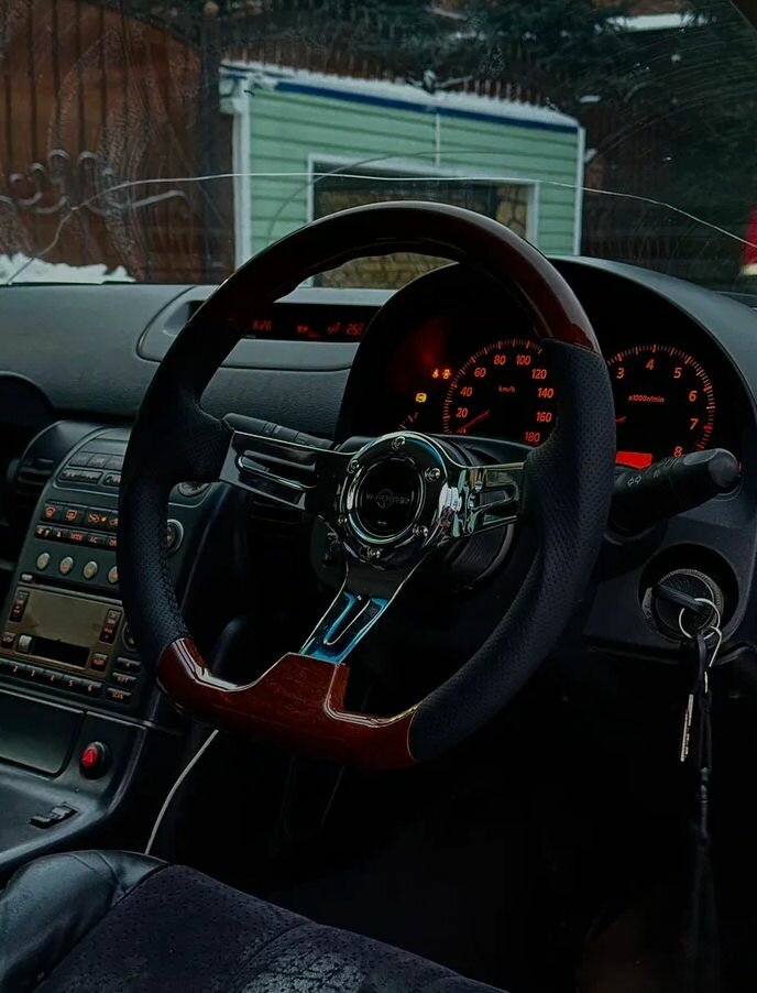 Универсальный гоночный руль W-Power ABS кожа стиль дерево