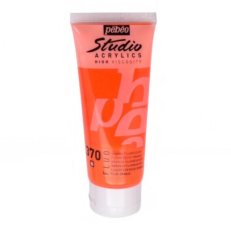 Краска акриловая Pebeo Studio Acrylics Fluo, 100 мл, оранжевый флуоресцентный