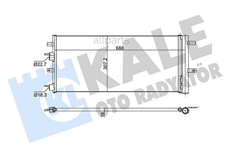 KALE 353160 Радиатор кондиционера для а/м Ford Mondeo 2.0T/2.5i (14-) паяный