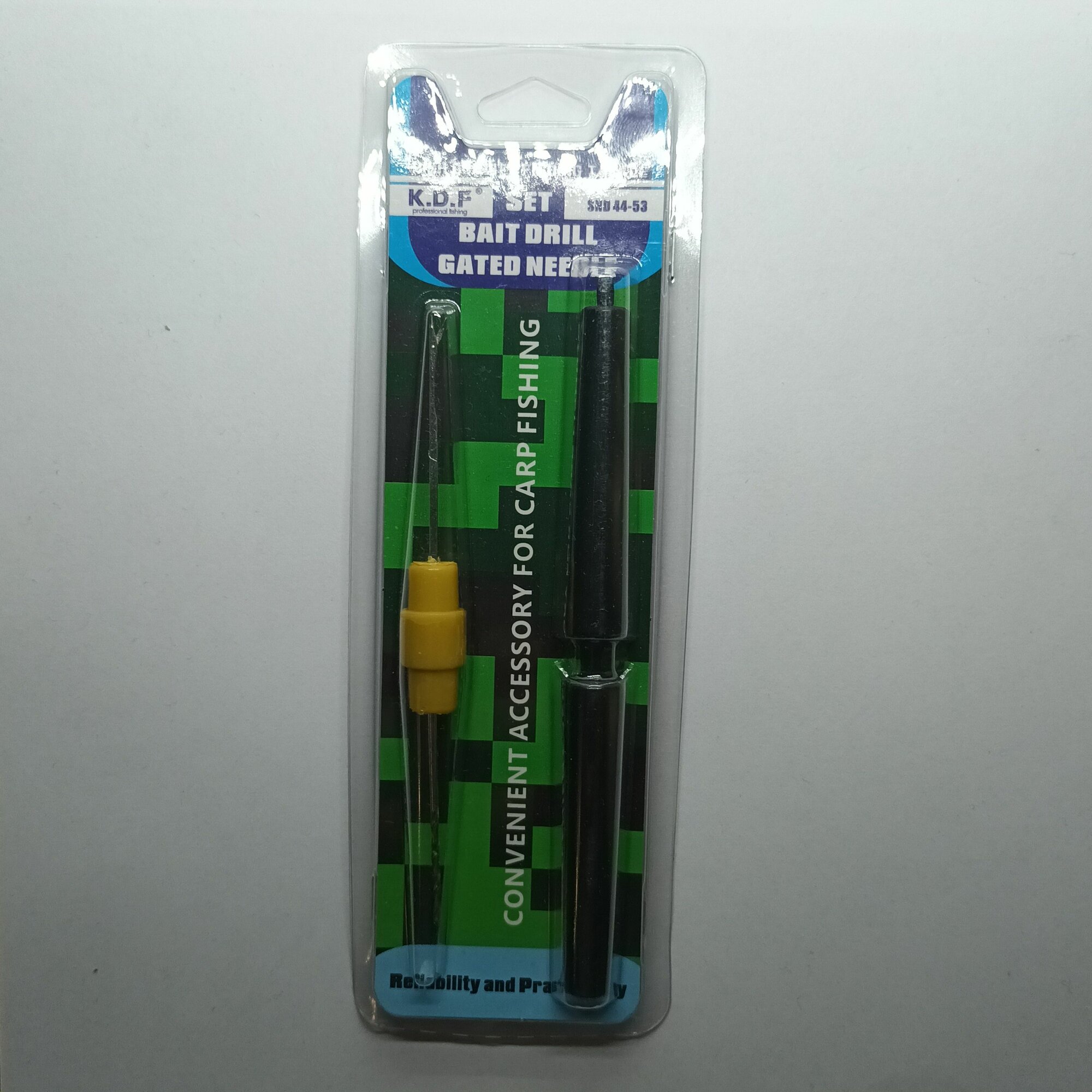 Набор для насадки бойлов "Волосяная оснастка", пластик, игла с замком, зелёный