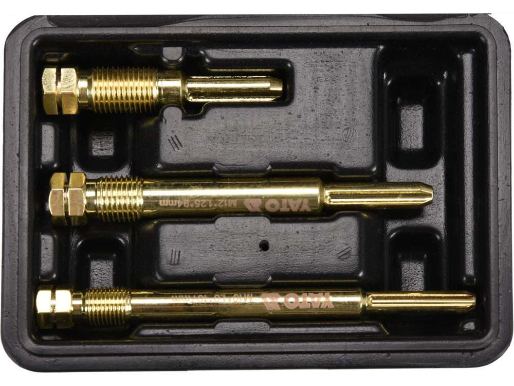 YATO YT-05341 набор для чистки и ремонта свечного колод 3 пр: сверла m12 x 1,25 x 59 мм, m12 x 1,25 x 94