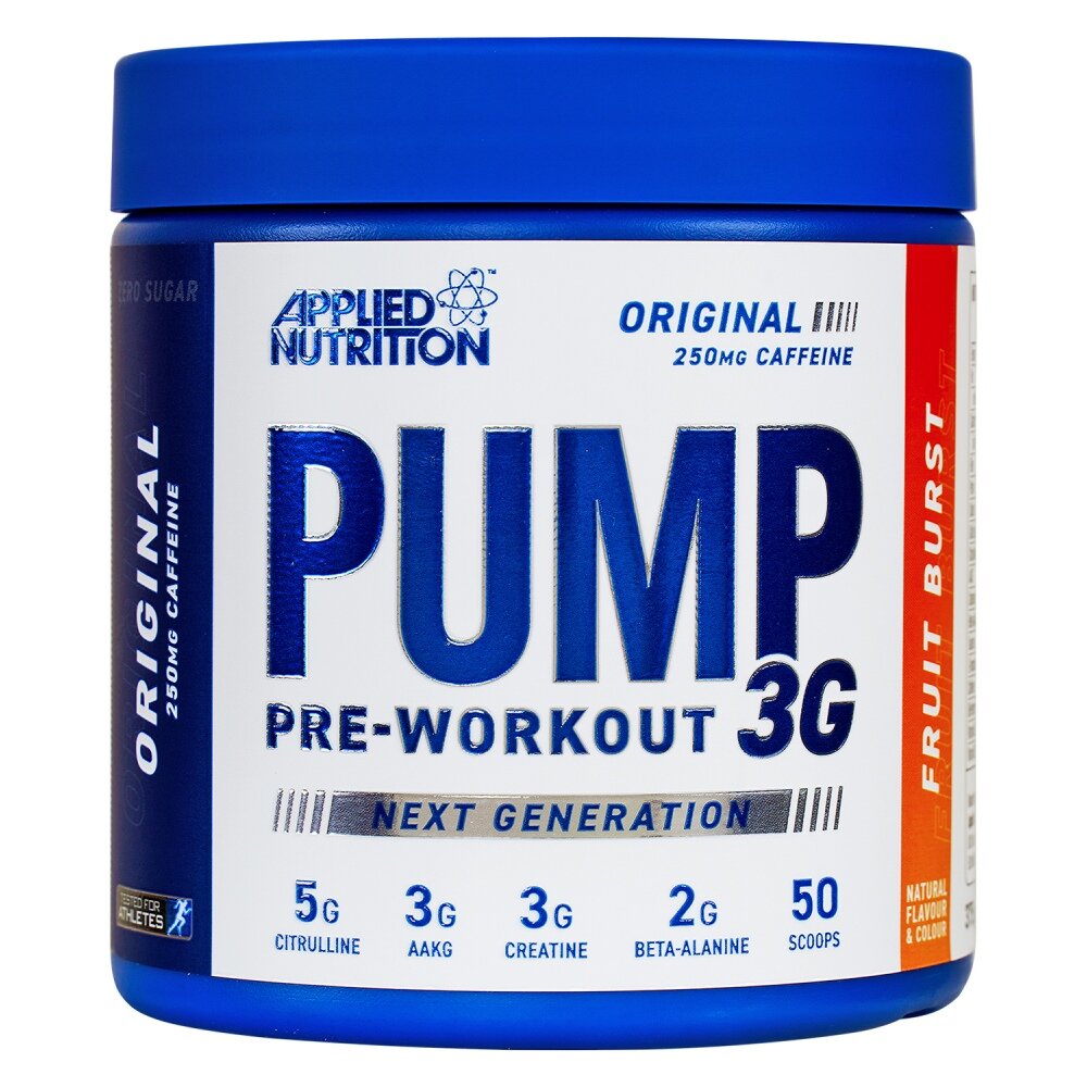 Предтреник Applied Nutrition Pump 3G, 375 г / 25 порций, Вкус Icy Blue Razz / Ледяная Голубая Малина