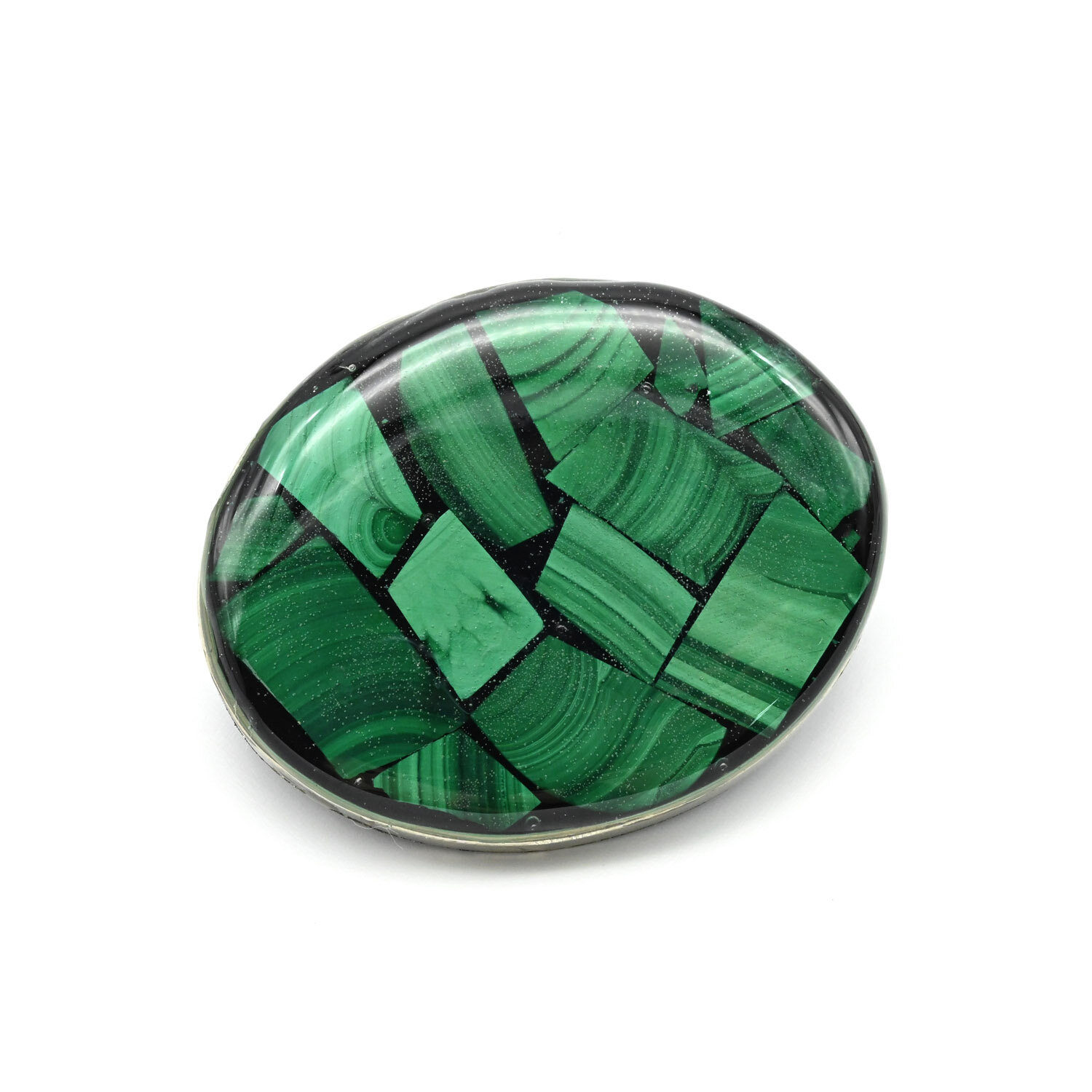 Брошь, малахит