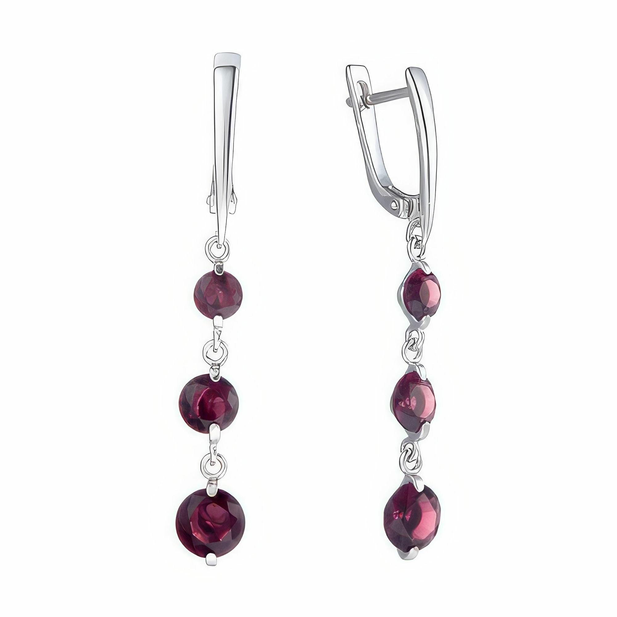 Серьги, серебро, 925 проба, родирование, фианит