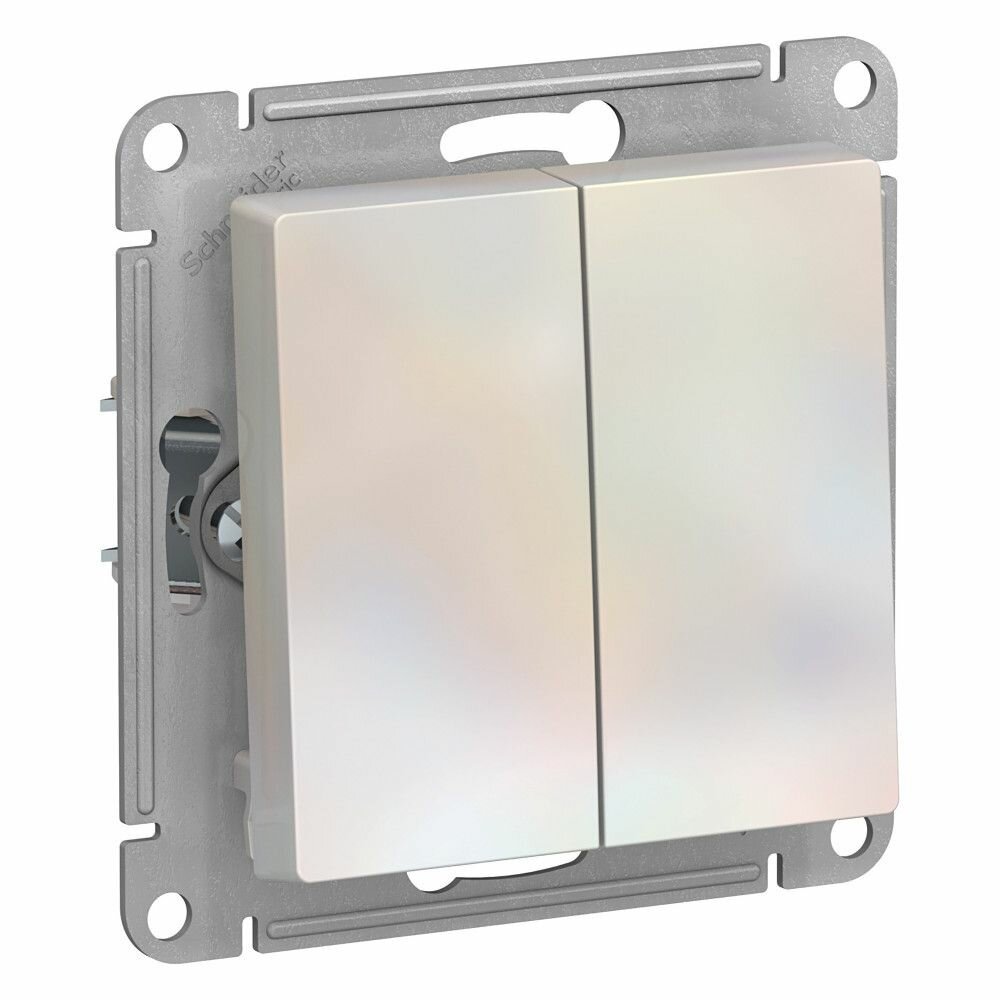 Systeme Electric AtlasDesign Жемчуг Выключатель 2-клавишный с самовозвратом, сх.2, 10А, механизм, ATN000417