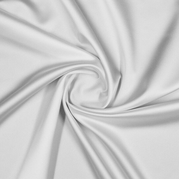 Ткань Ткани-100 "Атлас", плательная, 1.0м x 1.4м, 96%/4% полиэстер/эластан, белая