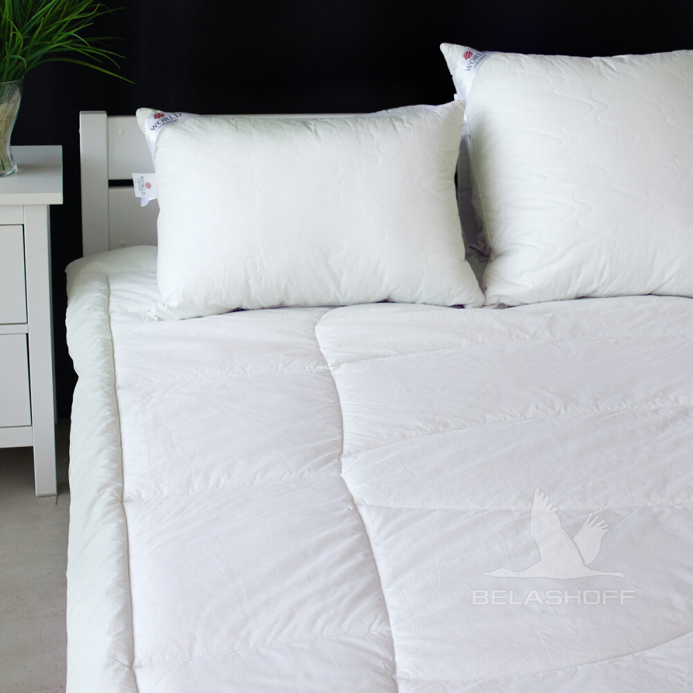 Одеяло BELASHOFF, 2-х спальное, сатин, хлопок, ионы серебра, плотность 200г/м2, 172 см х 205