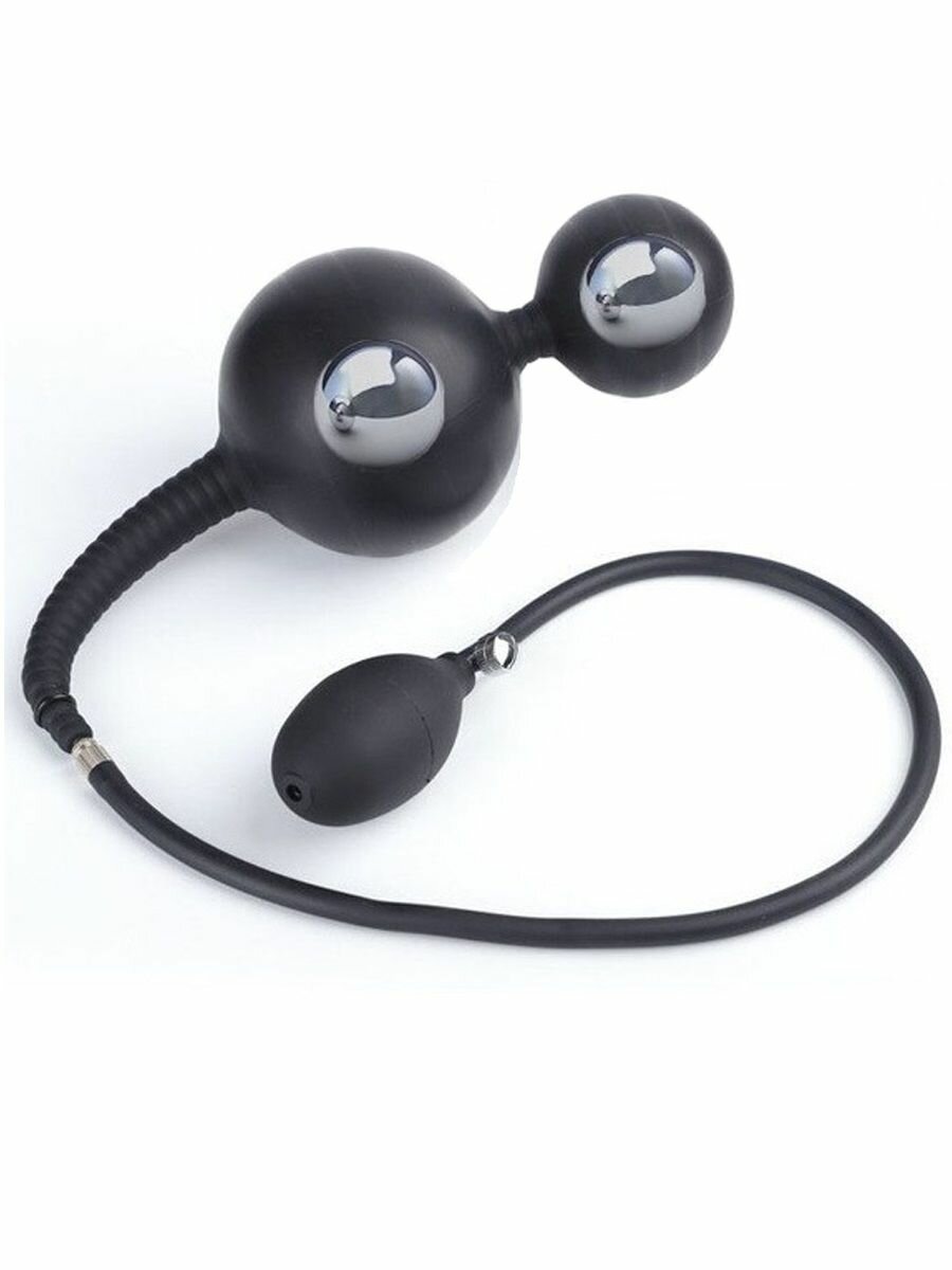 Надувной анальный расширитель с грушей и смещенным центром тяжести, 20.5см