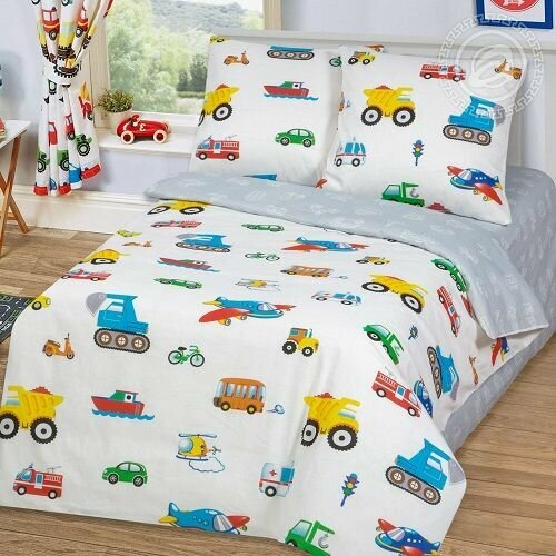 ЛайтПостель детский комплект постельного белья "Моторчик", простыня на резинке, размер 80*160