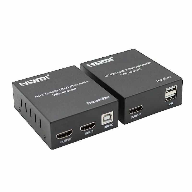 HDMI KVM-удлинитель (extender) до 120 м по витой паре, HDMI+USB, 4K (ORIENT VE050)