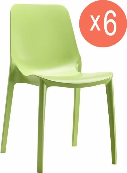 Комплект из 6 обеденных стульев для кухни Scab Design Ginevra, цвет зеленый