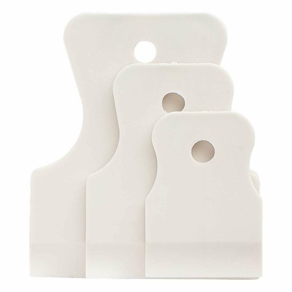 Шпатель 3 шт, резина, прямой, 40 мм, 60 мм, 80 мм, белый, Сибртех, 85803