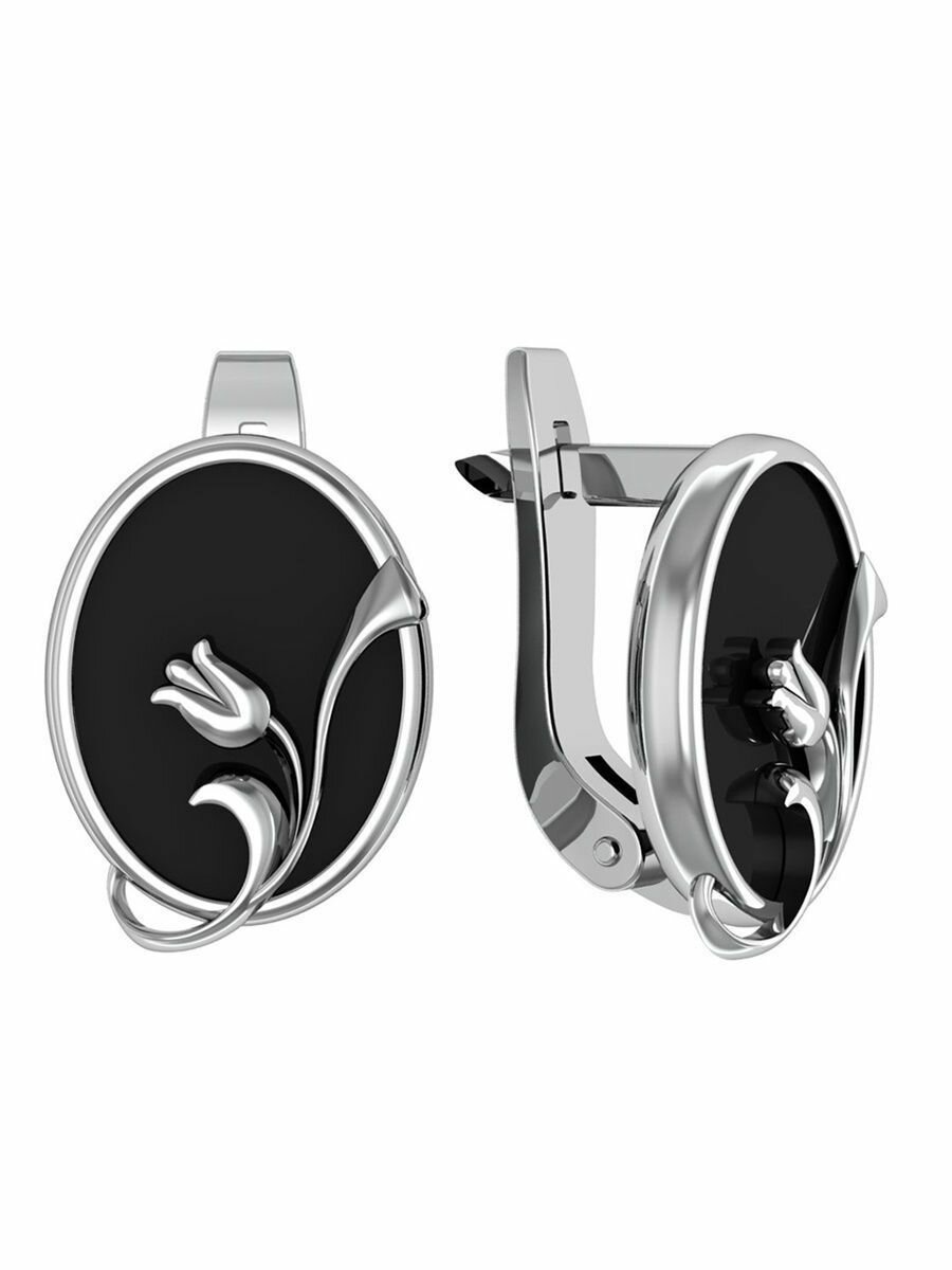 Серьги, серебро, 925 проба, агат синтетический