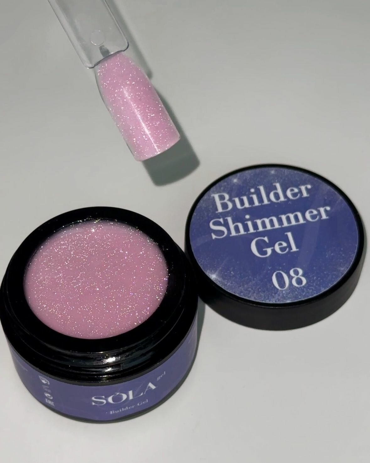 Моделирующий гель Builder Shimmer Gel 08 SOLAlove, 15мл
