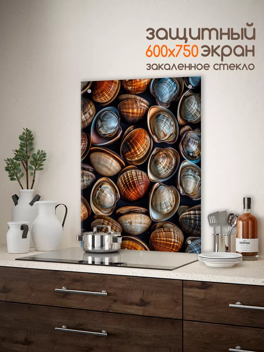 Защитный экран для плиты от брызг 750х600мм