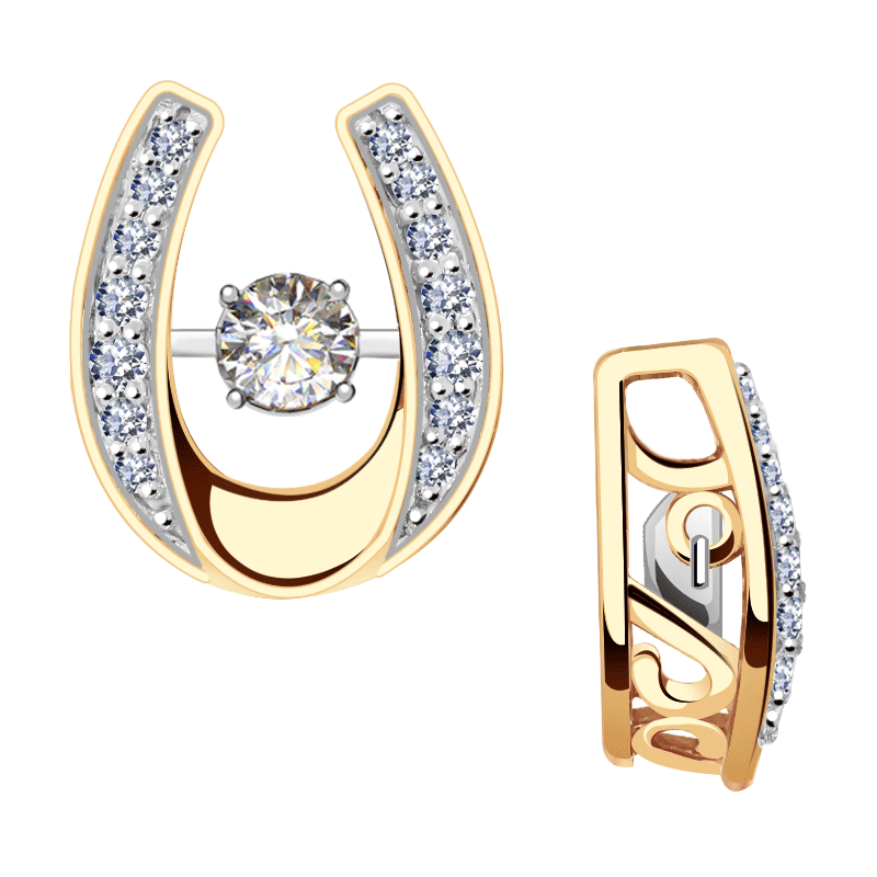 Подвеска, красное золото, 585 проба, бриллиант