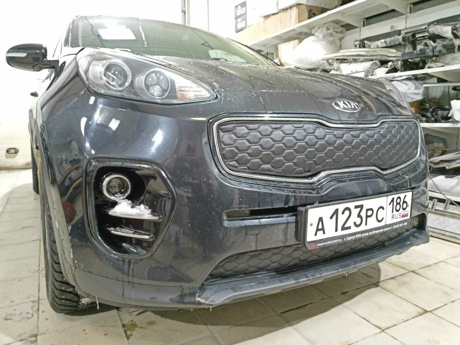 Утеплитель радиатора и бампера для Kia Sportage 4 (2016-2018) Киа Спортаж 4