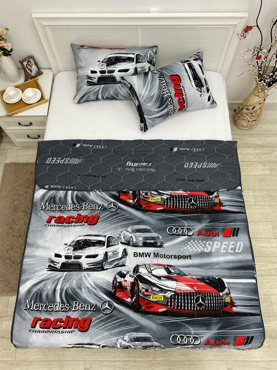 Покрывало SOANA "Мажор", 1,5 спальный, 100% хлопок, перкаль, двухстороннее, красное