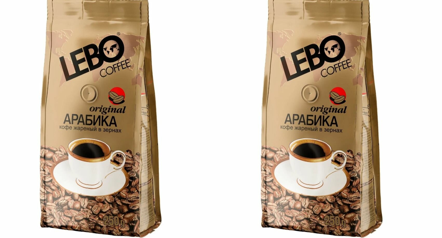 Lebo Кофе в зернах, 250 г, 2 уп