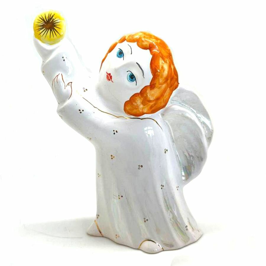 Фарфоровая эксклюзивная интерьерная фигурка Ангел-2 со звездой Рождество Sr-AH-96