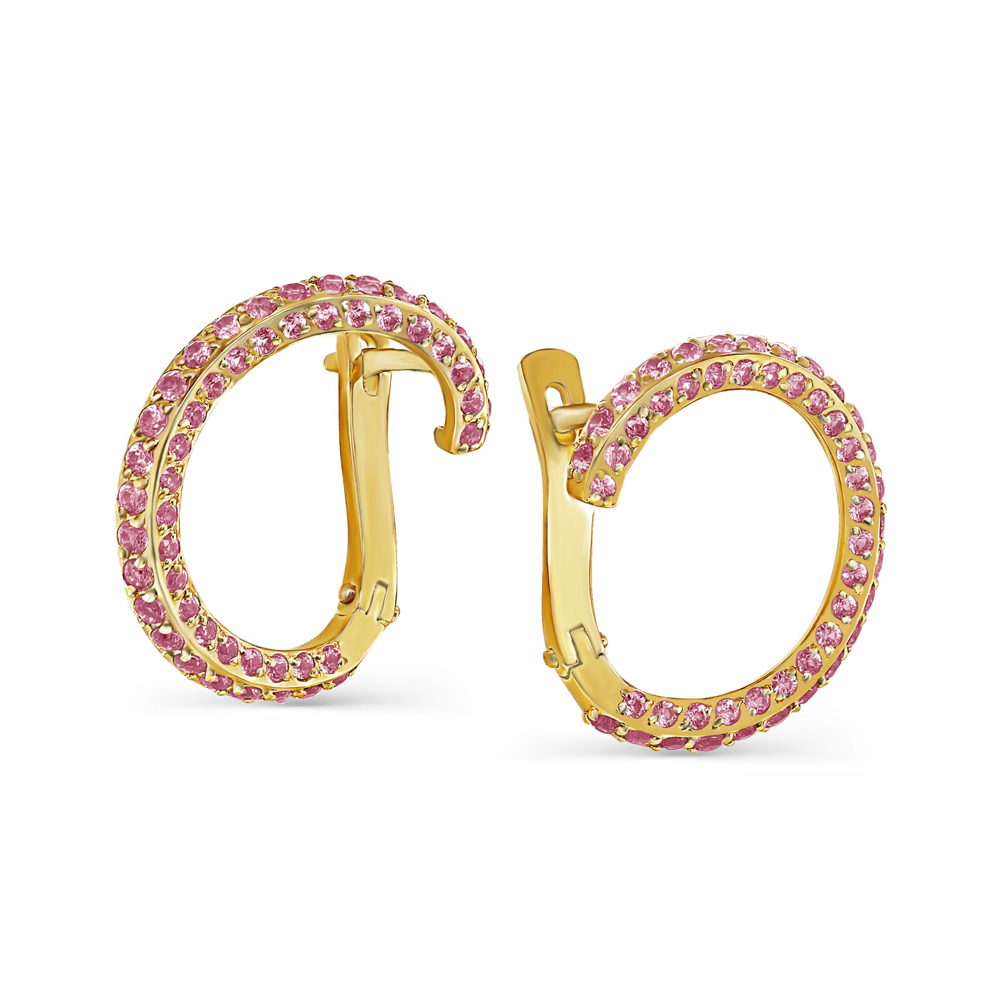 Серьги JEWELIN, желтое золото, 585 проба, сапфир