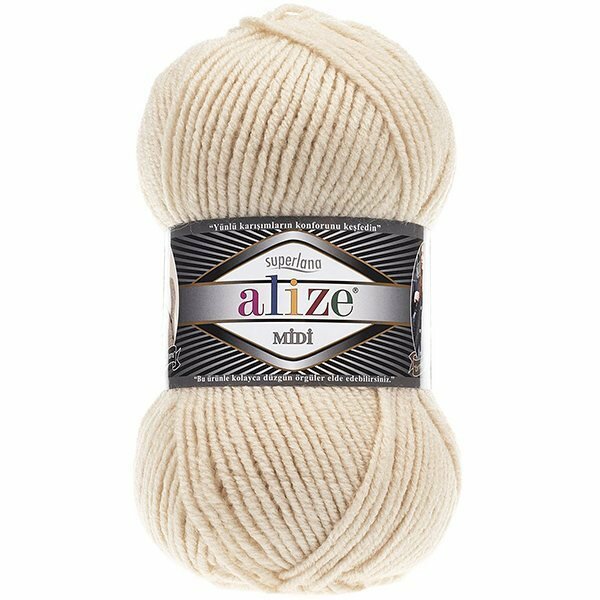 Пряжа Alize SUPERLANA MIDI 310 медовый (5 мотков)