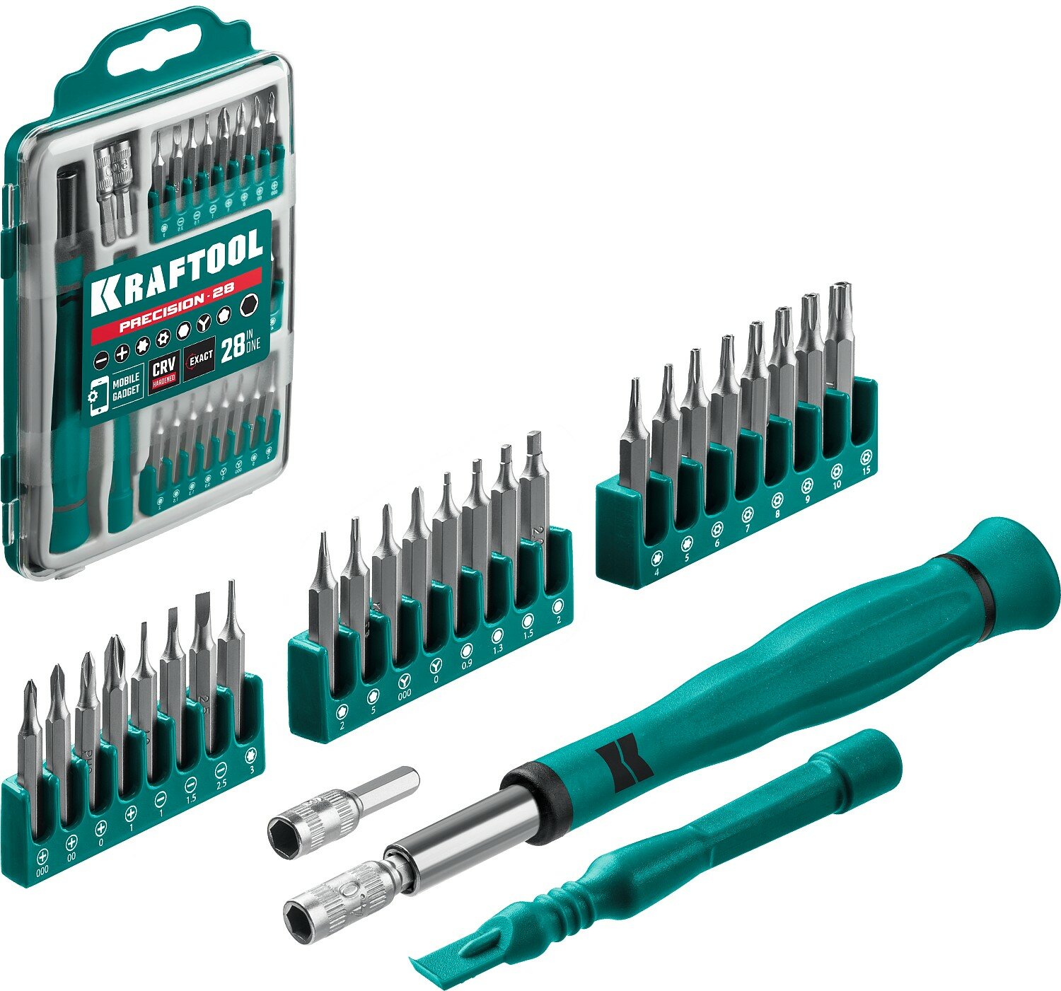 KRAFTOOL Precision-28, 28 предм, отвертка для точных работ (25677)