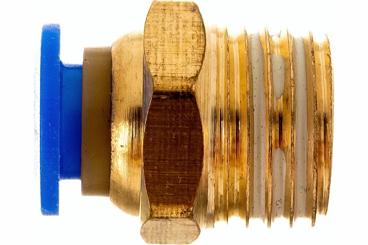 Фитинг цанговый прямой металлический 6 мм M1/4 Pegas pneumatic 5201 высокого класса