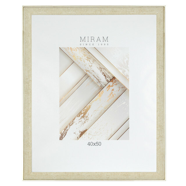 Фоторамка мирам 400х500 мм бежевая пластиковая настольная и настенная для фотографий дома