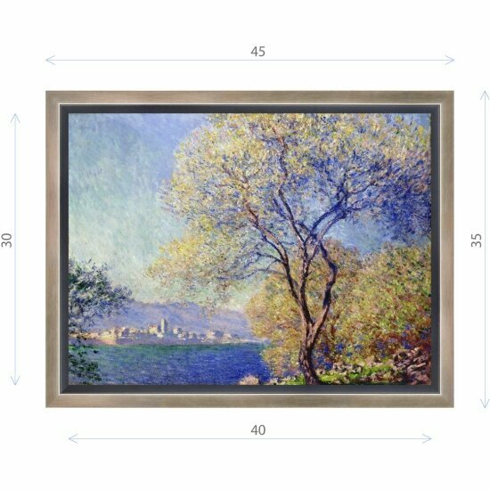 Картина Декор Депо Клода Моне Антибы вид из сада Салис Матовый холст в раме 35х45 см