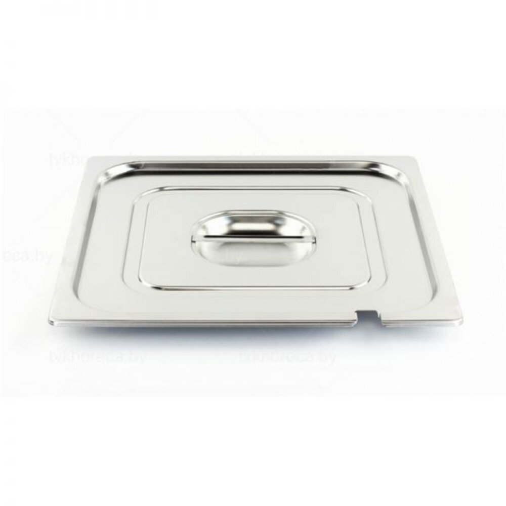 Крышка Foodatlas GN-2/1, для гастроёмкости, нержавеющая сталь, прямоугольная, серебристая